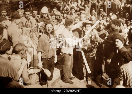 Troop ship 'crossing the line' ceremony, early 1900s Stock Photo - Alamy