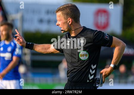 Hvidovre, Denmark. 17th Sep, 2023. Referee Jonas Hansen seen during the ...