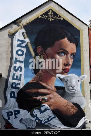 Shawn Sharpe Mother mural , Preston City Centre Stock Photo - Alamy