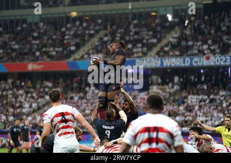 England's Maro Itoje wins a line out during the Six Nations rugby union ...