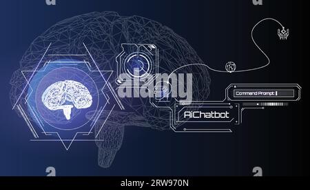 Vector infographics about the interaction of the brain and artificial ...