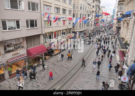turkey istambul 19 june 2023. Crowded Istiklal street in Taksim ...