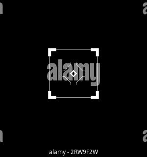 Modern GUI rectangle target, sight, HUD aim, cyberpunk aesthetics Stock ...