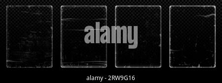 Distressed edge photos set isolated on transparent background. Vector ...