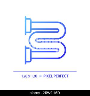 Heated towel rail gradient line vector icon, simple illustration on a ...