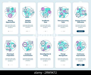 Walkthrough ERP with multicolor linear icons concept Stock Vector Image & Art - Alamy