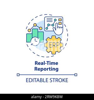 2D real-time reporting line icon concept Stock Vector Image & Art - Alamy