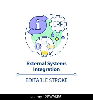 Systems Integration icon. Line simple Industry 4.0 icon for templates ...