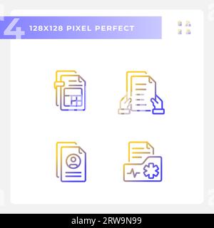 2D pixel perfect document icons set Stock Vector Image & Art - Alamy