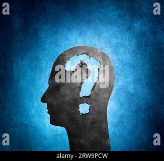 Human Head Silhouette with Question Mark Stock Photo - Alamy