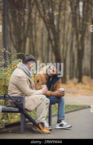 Bench smile in the autumn park Kiev Ukraine Stock Photo - Alamy