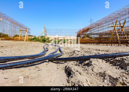 PVC drain pipe system of the bridge Stock Photo - Alamy