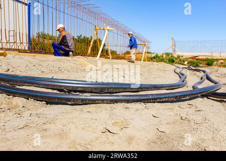 PVC drain pipe system of the bridge Stock Photo - Alamy
