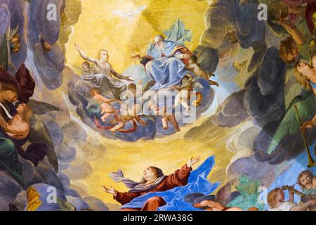 Assumption of Mary. The Trinity of God the Father, Jesus and the Holy ...