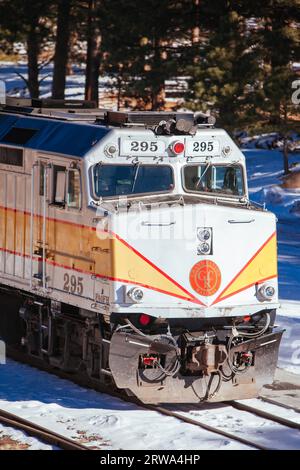 Grand Canyon, USA, February 1st 2013: Grand Canyon Railway train stands ...