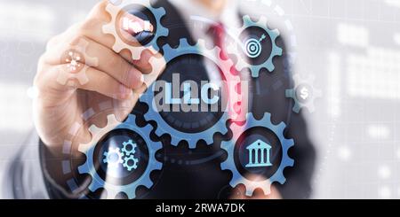 LLC. Limited Liability Company. Universal background for presentation ...