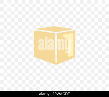 Delivery logistic cube box package with four arrows in different ...