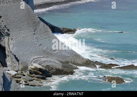 Beautiful and colorful Flysch formations of the Unesco Global Geopark ...