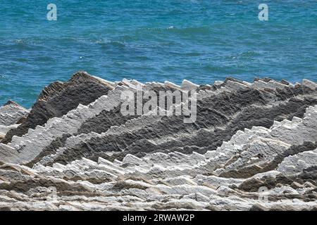 Beautiful and colorful Flysch formations of the Unesco Global Geopark ...
