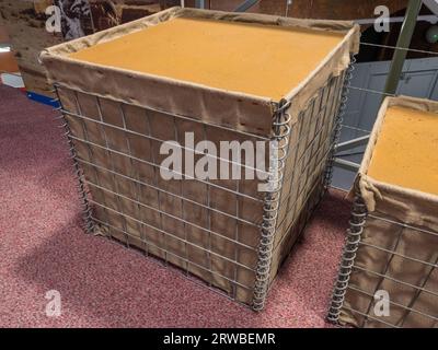A section of Hesco Bastion (Concertainer) first used 1991 on display in ...