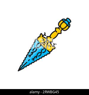 Buddhism religion icon of Phurba or Kila knife, Buddhist religious ...