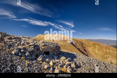 Tosa d'Alp mountain in autumn seen from a bunker on the Línea P ...