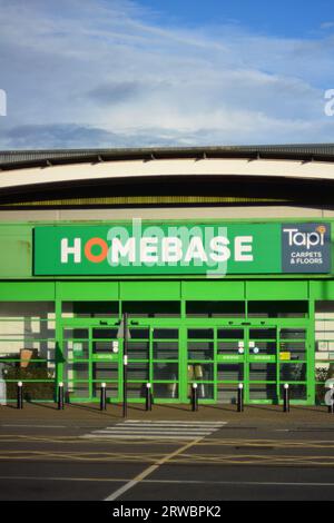 Homebase DIY and gardening store sign UK Stock Photo - Alamy