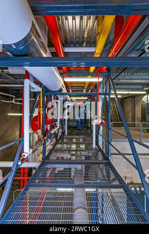 Interior of a newly constructed ammonia cycle cold-storage facility ...