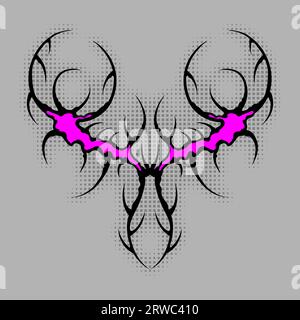 Cyber sigilism poster. Neo tribal gothic style design Stock Vector ...