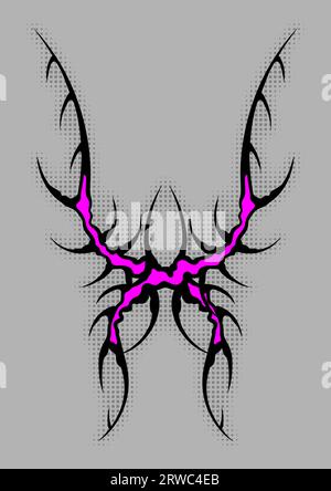 Cyber sigilism poster. Neo tribal gothic style design Stock Vector ...