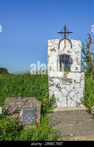 Chapel and commemorative plaque remembering the Battle of Ramillies ...