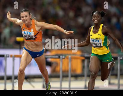 Nadine Visser running the 100m hurdles at the 2019 World Athletics ...