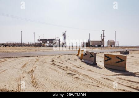 natural gas infrastructure in the desert in the Middle Eastern state of ...