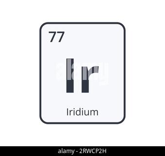 Iridium symbol. Element number 77 of the Periodic Table of the Elements - Chemistry - Square ...