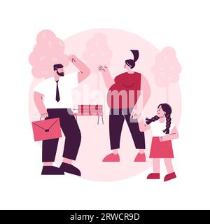 Unmarried parents abstract concept vector illustration. Unmarried ...