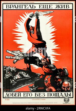 A 1920 anti Bolshevik propaganda poster showing an oversize Leon ...