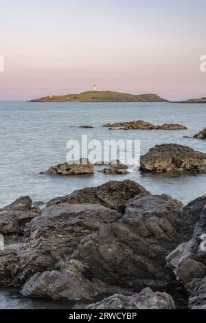 Little Ross lighthouse on Little Ross Island seen from a boat looking ...