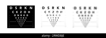 LogMAR chart Eye Test Chart medical illustration. Line vector sketch ...