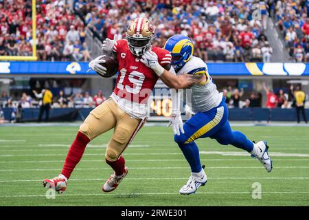 Los Angeles Rams and San Francisco 49ers helmets, Tuesday, March 22 ...