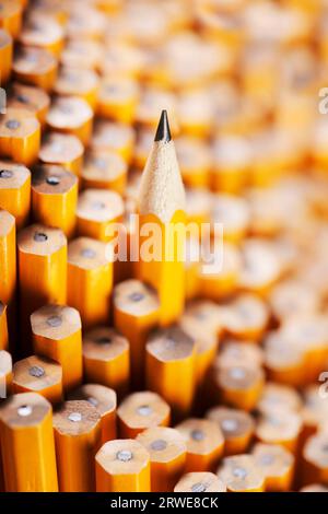 Sharpened pencil amongst the non-sharpened ones Stock Photo - Alamy