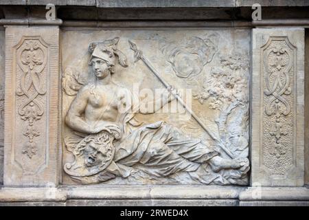 18th century bas-relief of the Goddess Athena in Greek mythology on the ...