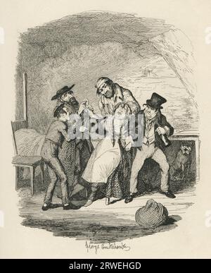 "Mr. Fagin and his pupil recovering Nancy." From "Oliver Twist" by Boz ...