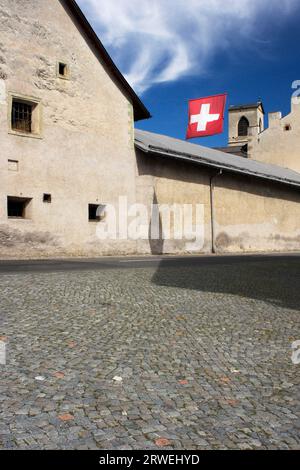 The Carolingian monastery complex of St. Johann in Muestair Stock Photo ...