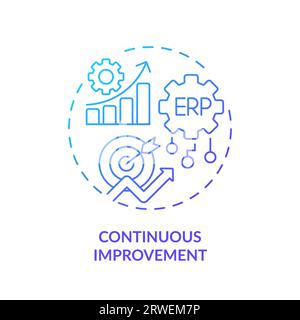 2D gradient continuous improvement line icon concept Stock Vector Image & Art - Alamy