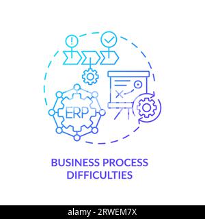 2D business process difficulties blue icon concept Stock Vector Image ...