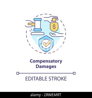2D customizable line icon compensatory mechanism concept Stock Vector ...