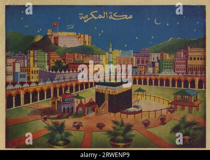 The Kaaba and the surrounding city of Mecca, 1880, Saudi Arabia ...