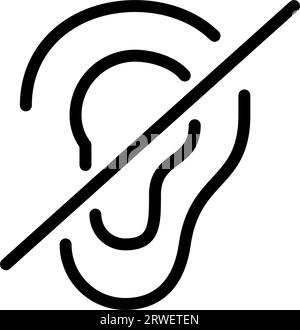 Ear crossed. Hearing impairment or silent mode activation. Pixel ...