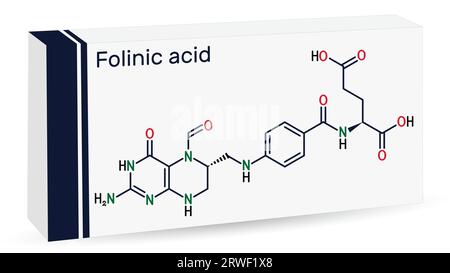 Folinic acid (leucovorin) drug molecule. Used as adjuvant during cancer ...