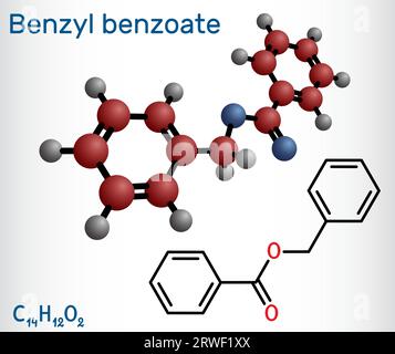 Benzyl benzoate molecule. It is topical treatment for scabies and lice ...
